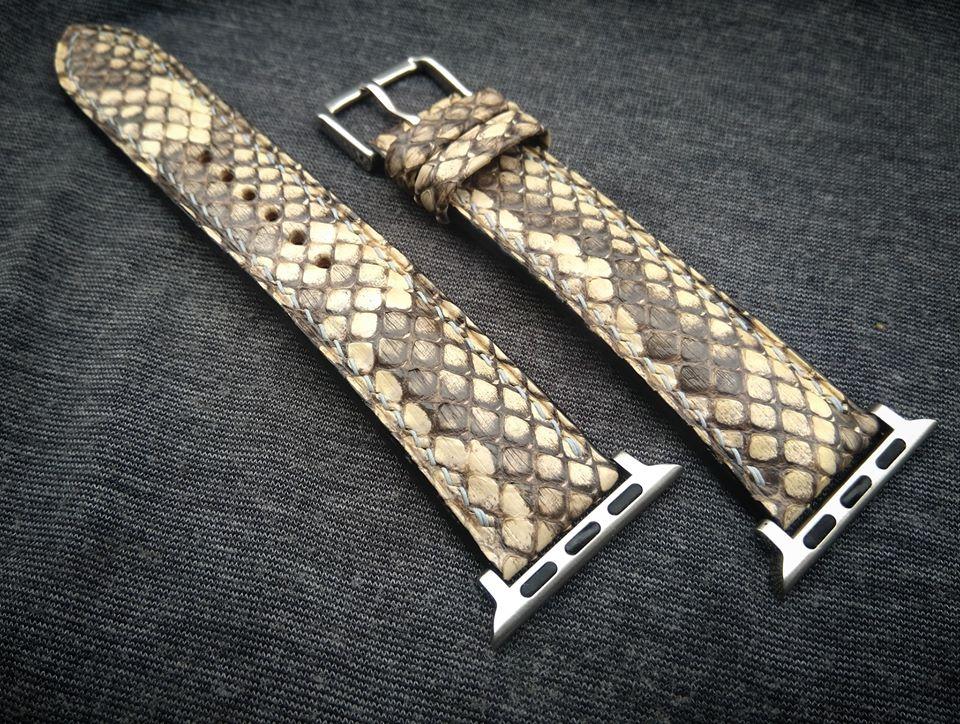 Bespoke White Python Leather Watch Strap Handmade P03 - Hephakee