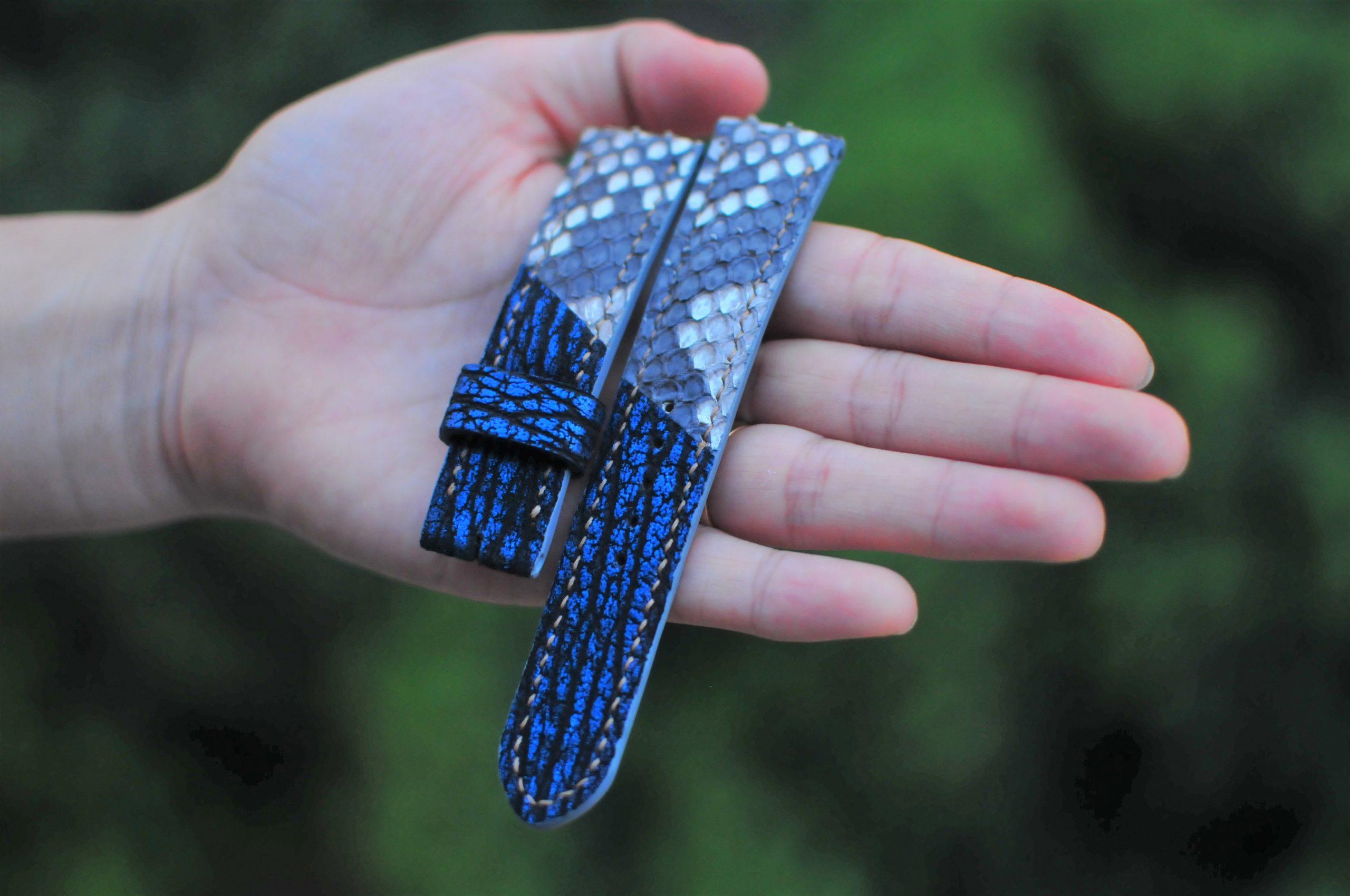 Bespoke Python Leather Watch Strap Handmade P05 - Hephakee