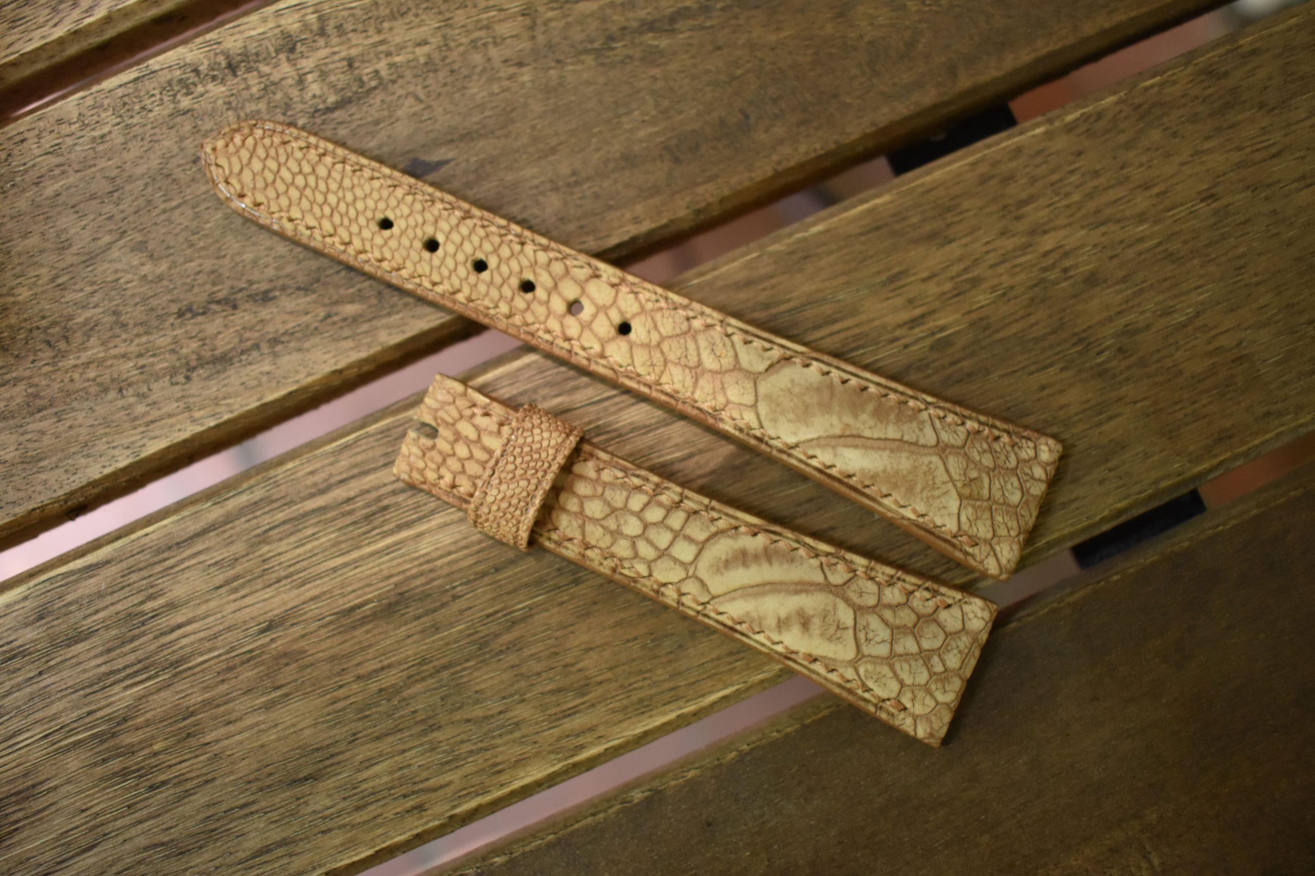 Bespoke Ostrich Leg Leather Watch Strap Handmade OS17 - Hephakee Hephakee